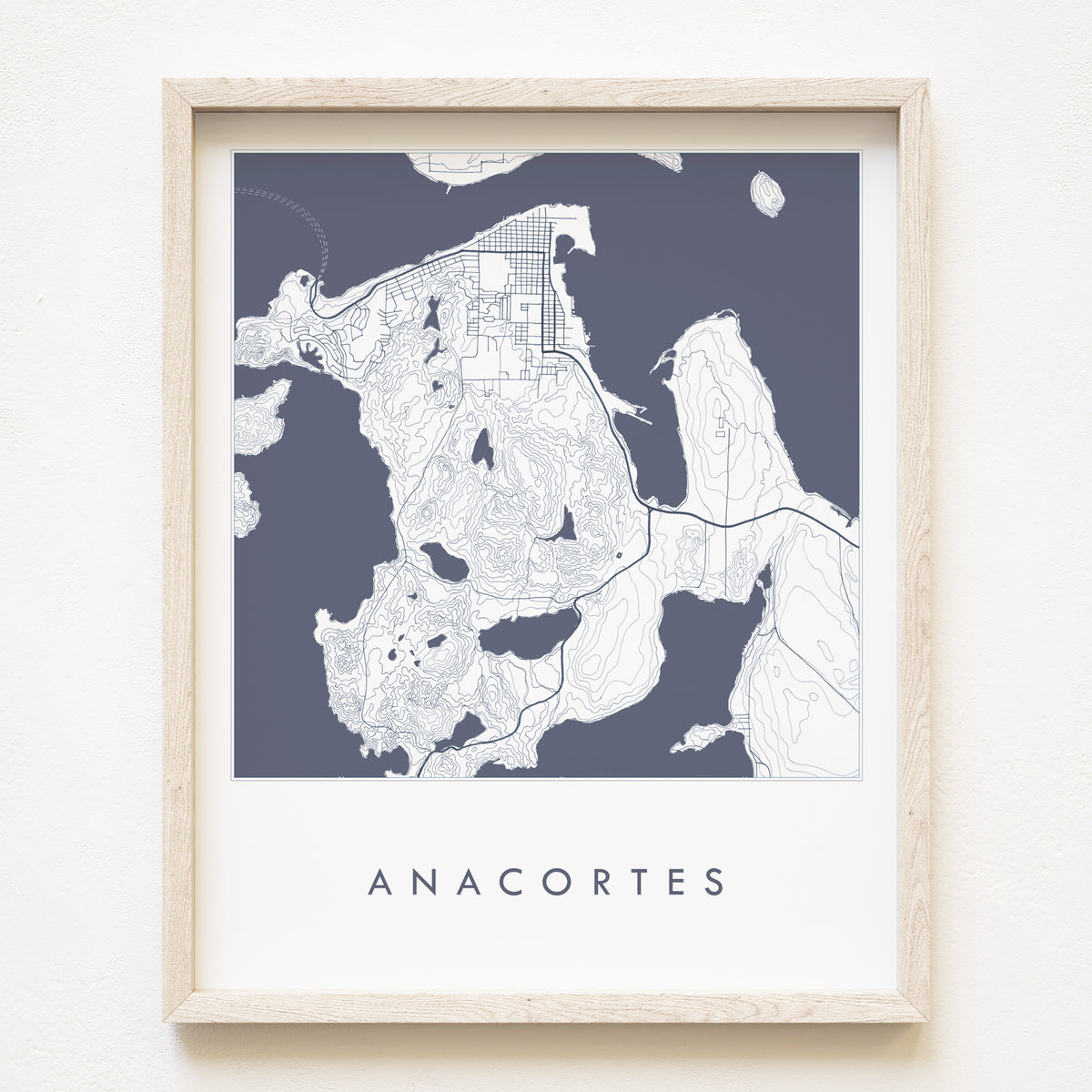 ANACORTES Washington Hand Drawn "Blueprint" Map: PRINT — Turn-of-the ...