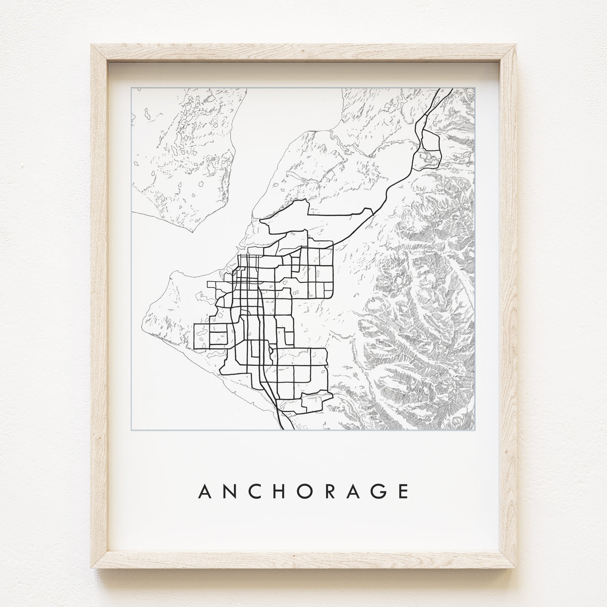ANCHORAGE City Lines Map: PRINT — Turn-of-the-Centuries