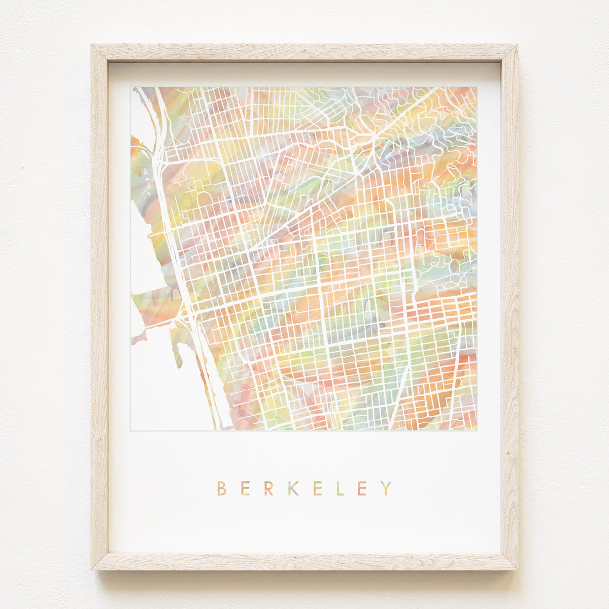 BERKELEY Pride Rainbow Watercolor Map: PRINT — Turn-of-the-Centuries
