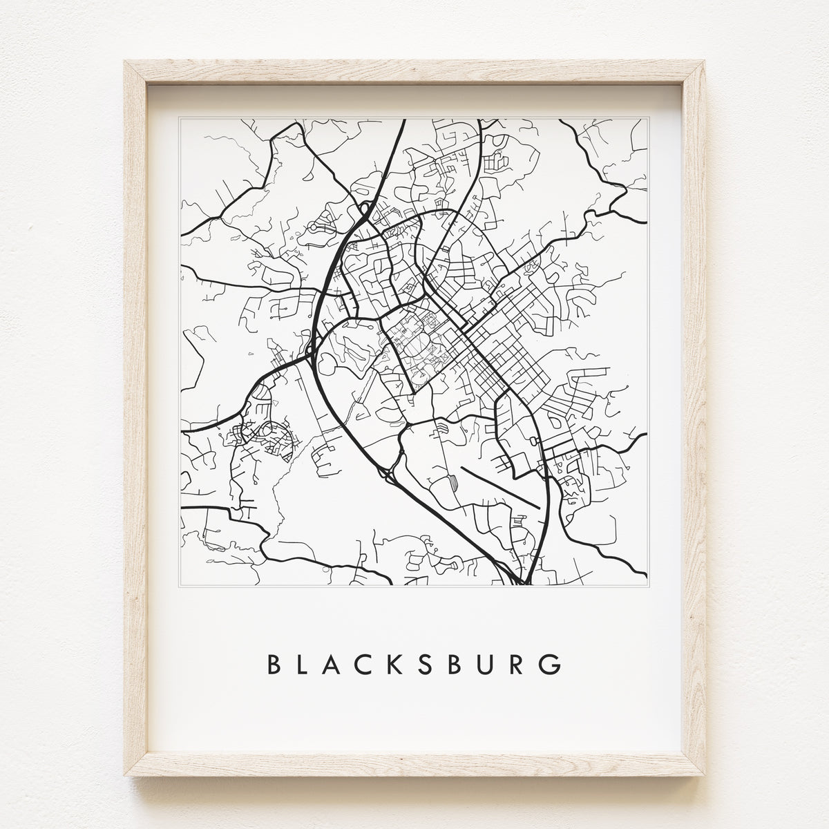 BLACKSBURG Virginia City Lines Map: PRINT — Turn-of-the-Centuries