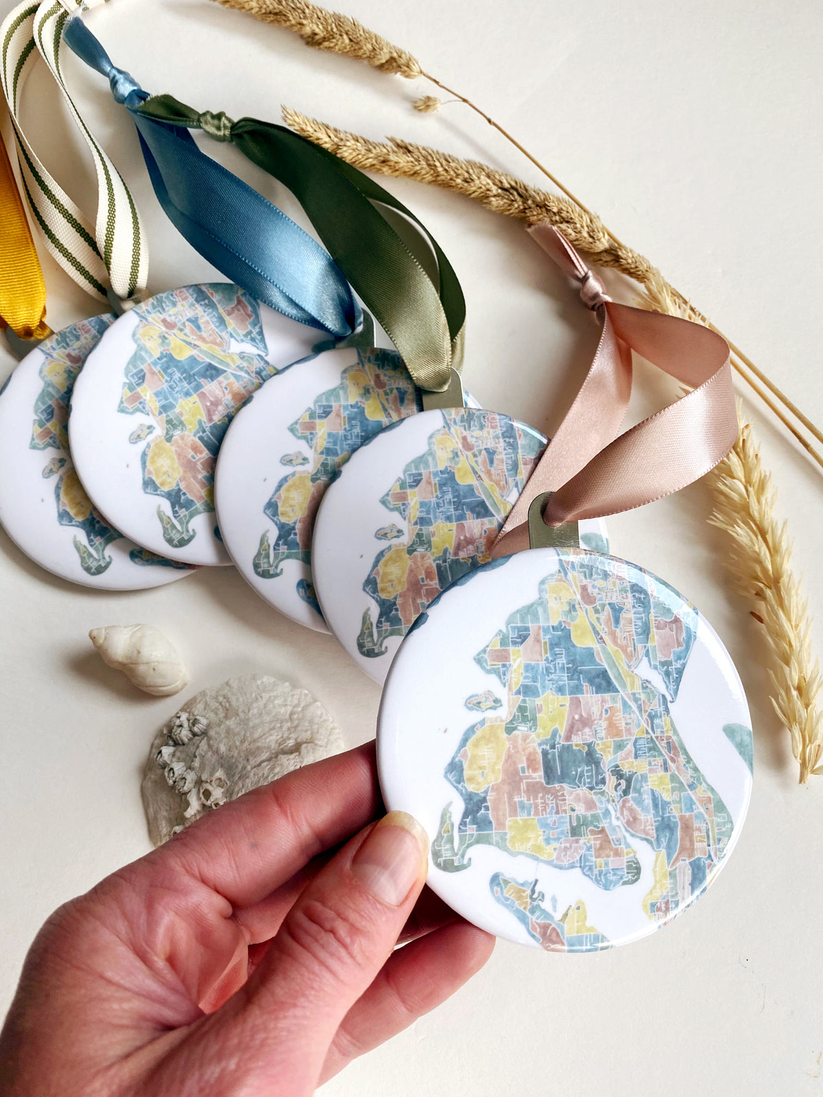 GIG HARBOR Washington ColorFULL Watercolor Map: ORNAMENT — Turn-of-the ...
