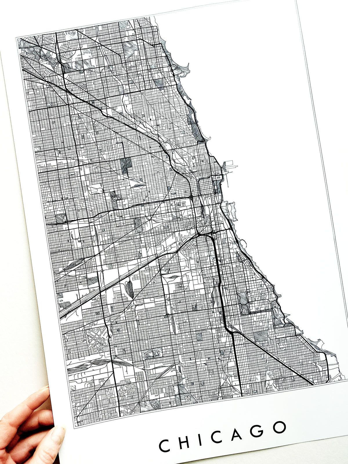 Greater CHICAGO City Lines Map: PRINT — Turn-of-the-Centuries