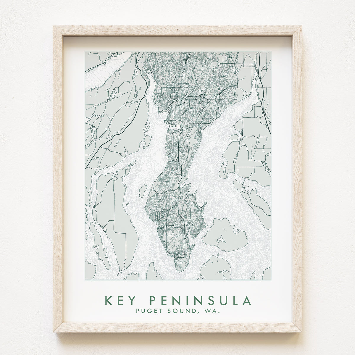 KEY PENINSULA Washington Topographic Bathymetric Map: PRINT — Turn-of ...