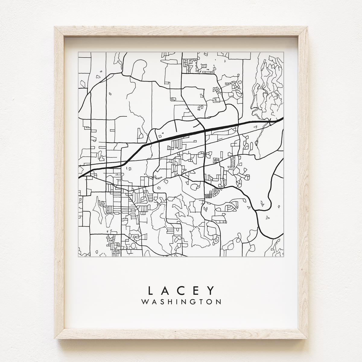 LACEY Washington City Lines Map: PRINT — Turn-of-the-Centuries