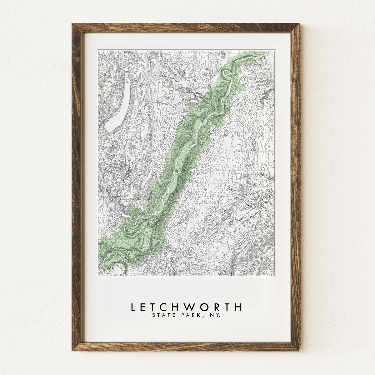LETCHWORTH SP Topographical Map-drawing: PRINT — Turn-of-the-Centuries