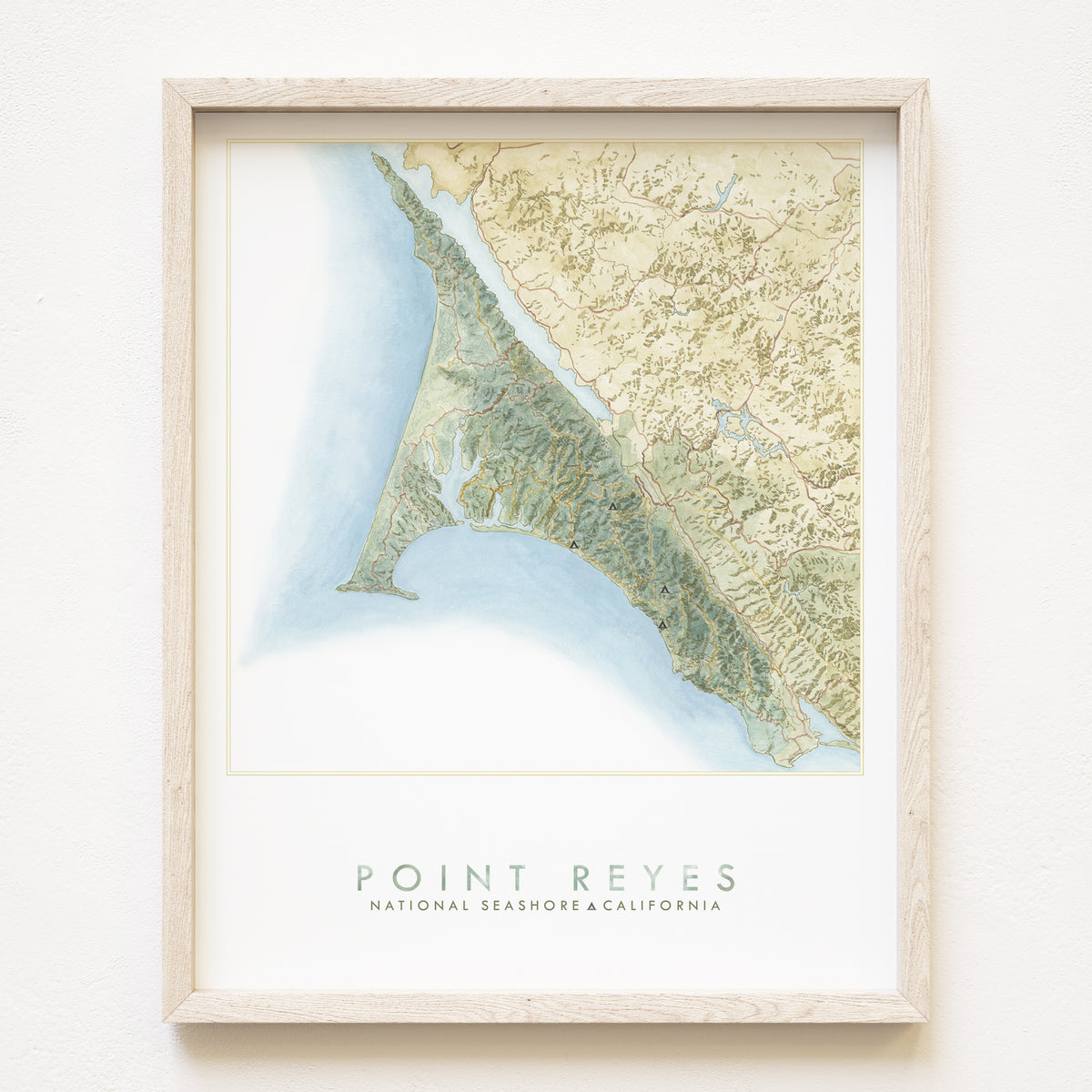 POINT REYES National Seashore California Topographical Watercolor Map ...