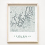 SOUTH Puget SOUND Land + Water Map Drawing: PRINT — Turn-of-the-Centuries