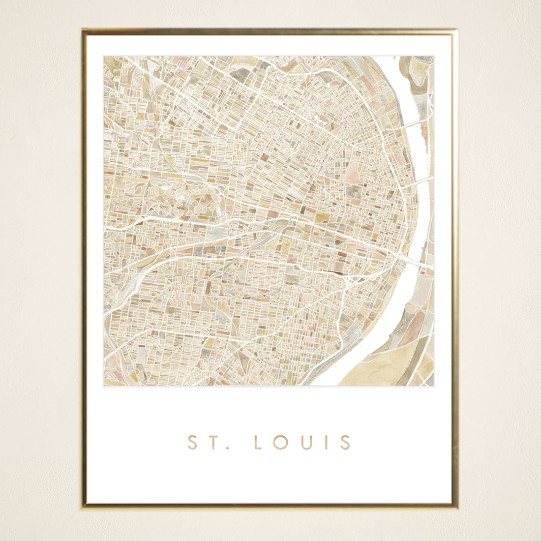 ST. LOUIS Watercolor City Blocks Map: PRINT — Turn-of-the-Centuries