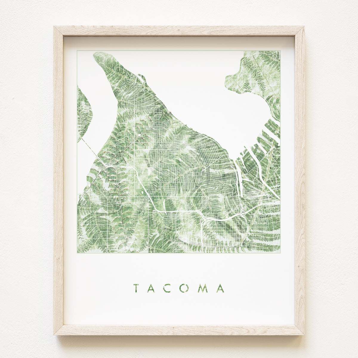 TACOMA Washington Ferns Botanical Map: PRINT — Turn-of-the-Centuries