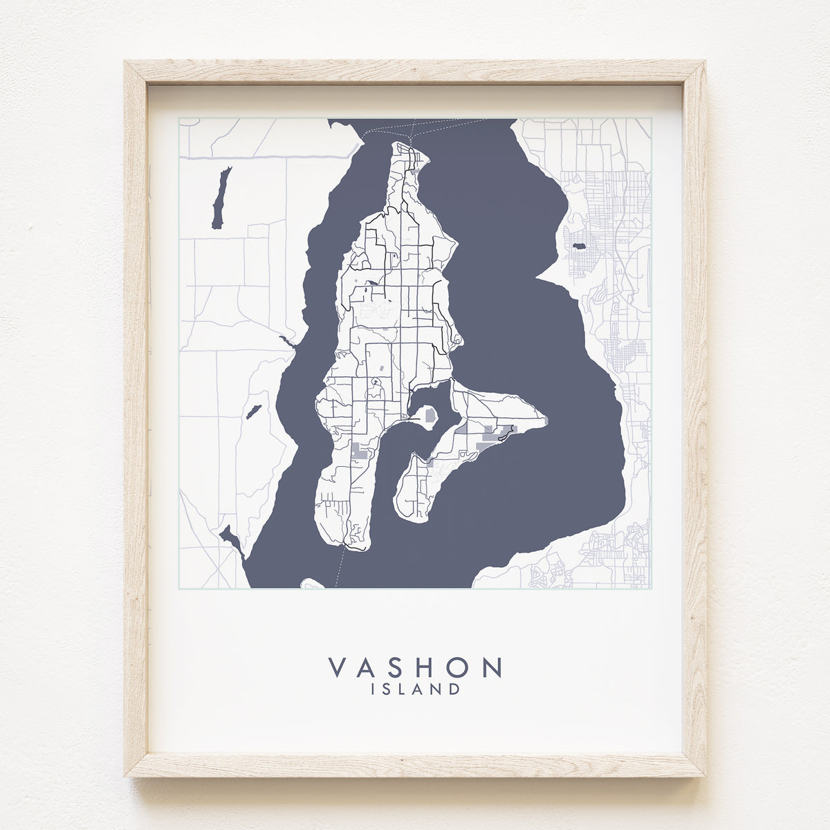 VASHON Washington Hand Drawn "Blueprint" Map: PRINT — Turn-of-the-Centuries