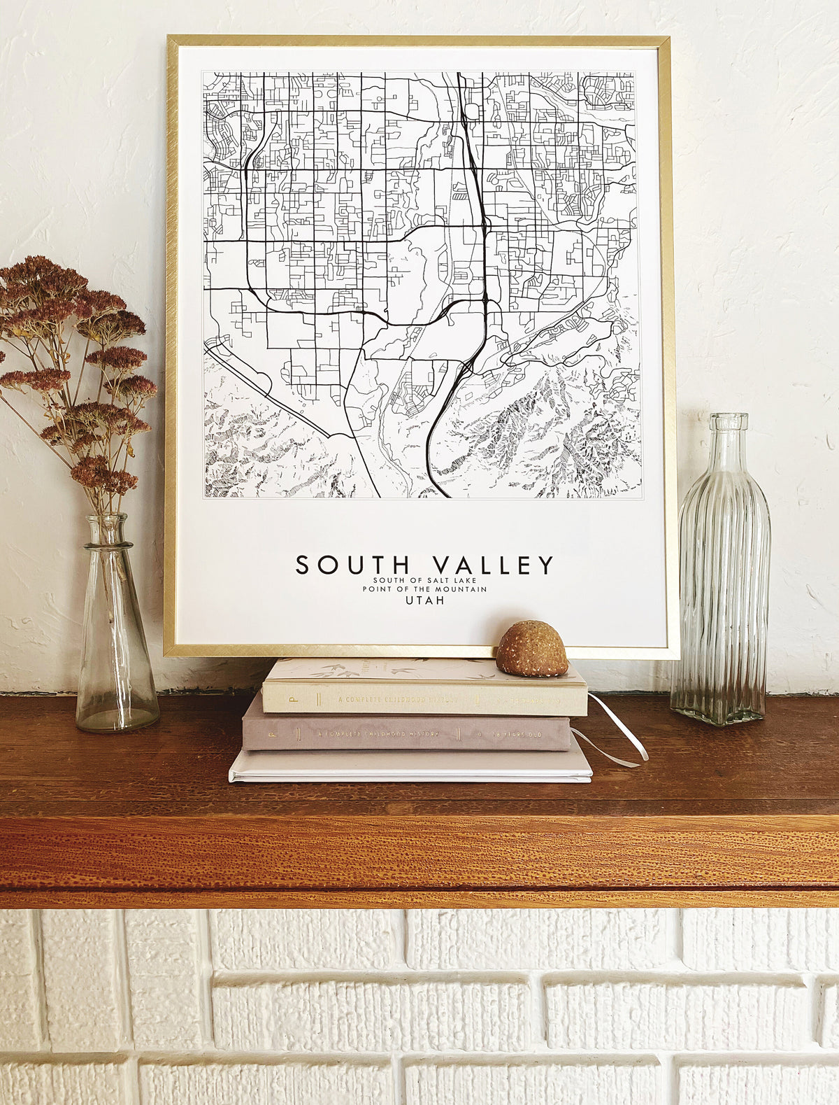 SOUTH VALLEY Salt Lake County UTAH City Lines Map: PRINT — Turn-of-the ...