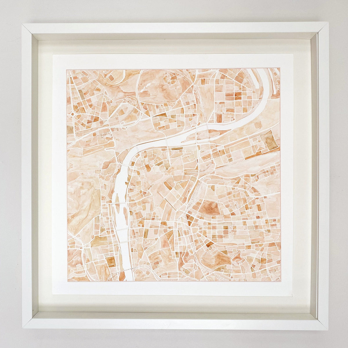 PRAGUE Watercolor City Blocks Map: ORIGINAL PAINTING — Turn-of-the ...