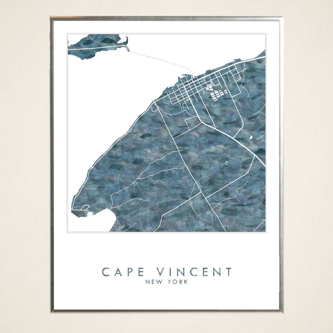 CAPE VINCENT New York Watercolor Map: PRINT — Turn-of-the-Centuries