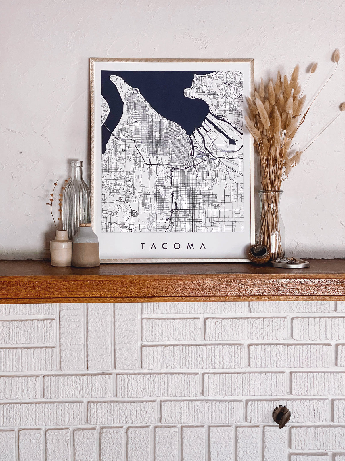 TACOMA Washington Hand Drawn "Blueprint" Map: PRINT — Turn-of-the-Centuries