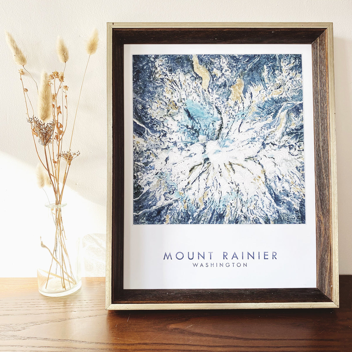 TAHOMA Mount Rainier Washington Topographical Watercolor Map: PRINT ...