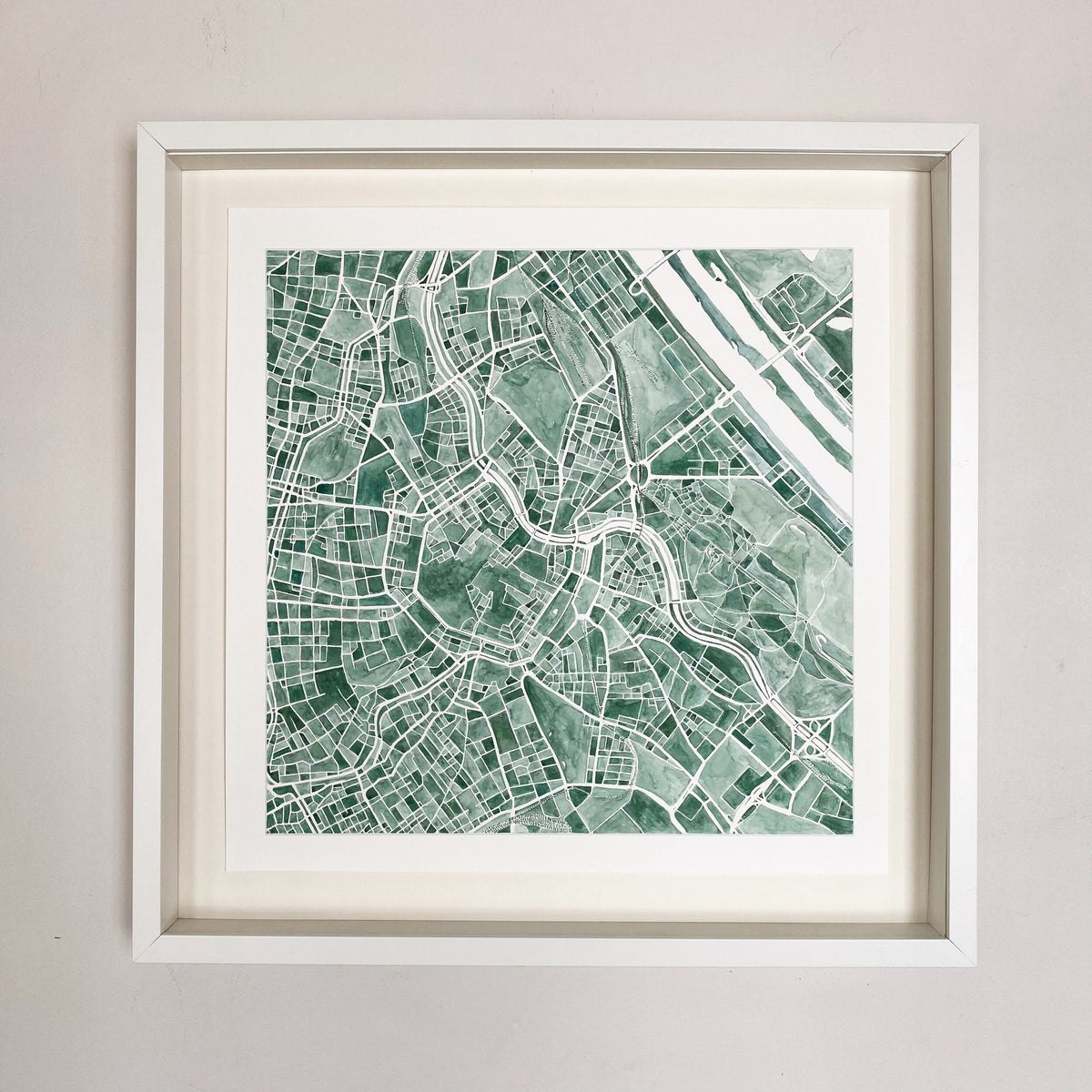 VIENNA Watercolor City Blocks Map: ORIGINAL PAINTING — Turn-of-the ...